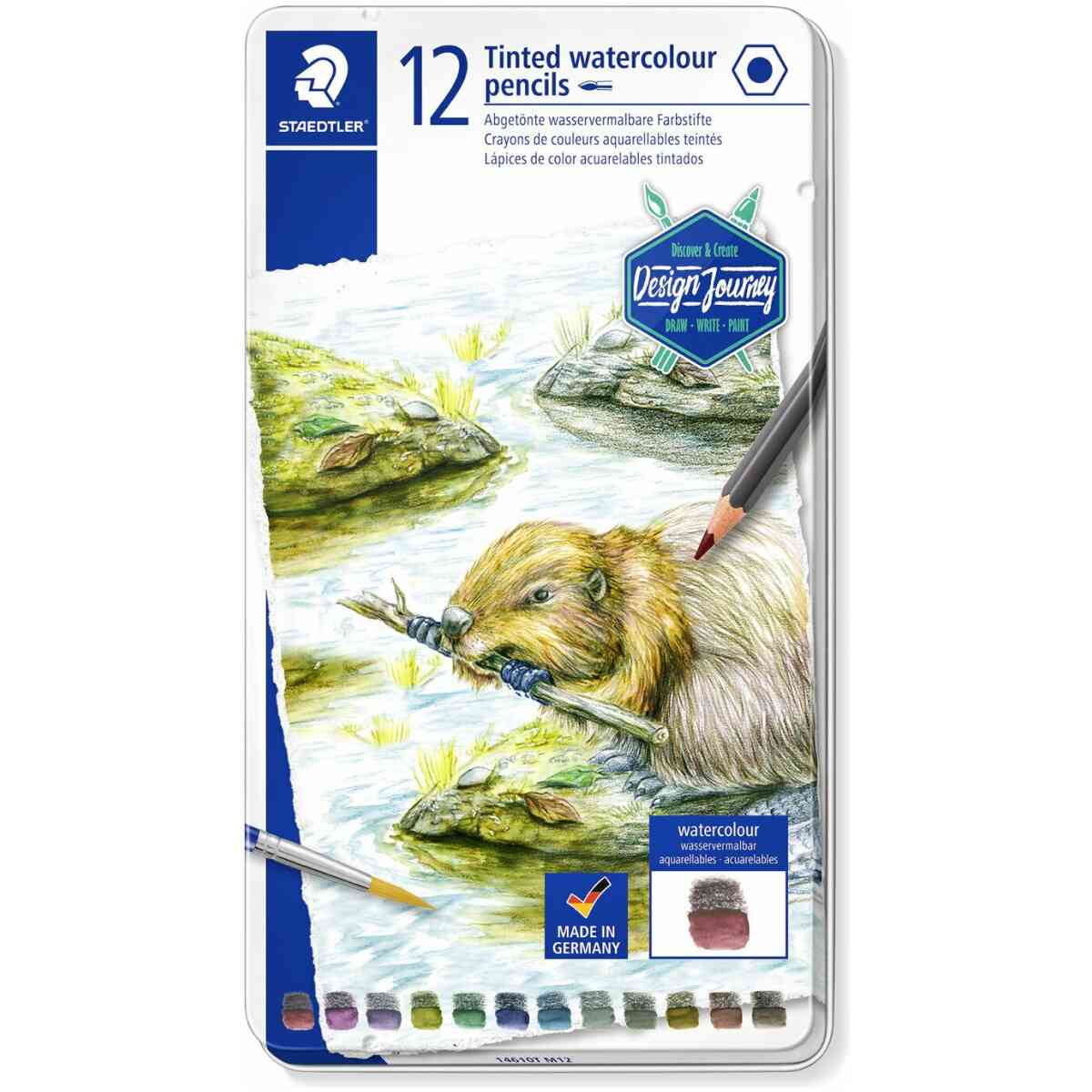 Staedtler® tinted 146 10T - Tinted watercolour pencil Metal case ...