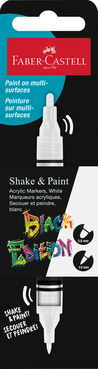 Black Edition Shake & Paint Marker, single cardboard blister, white ...