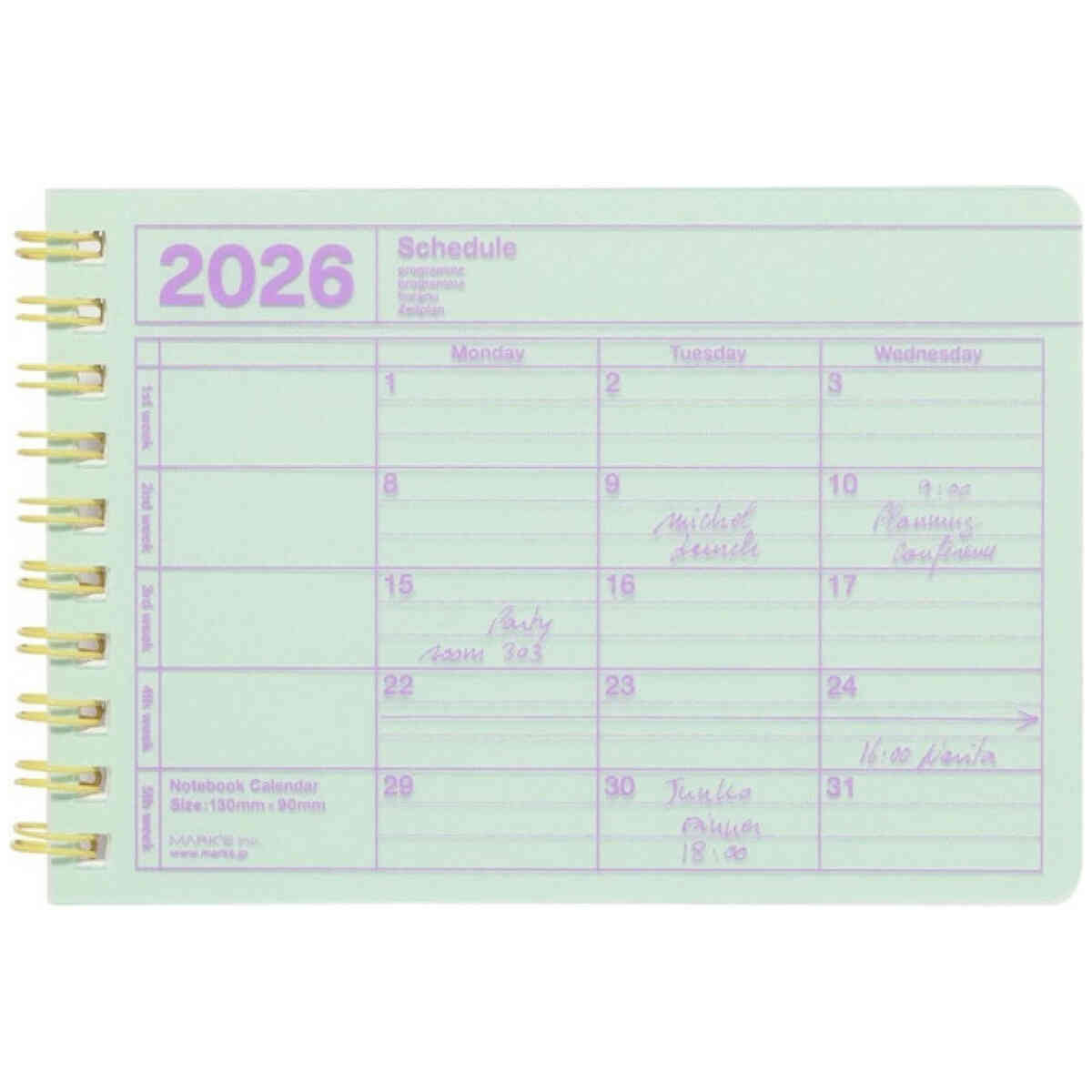 2026 Notebook Calendar XS - Lexis Papper