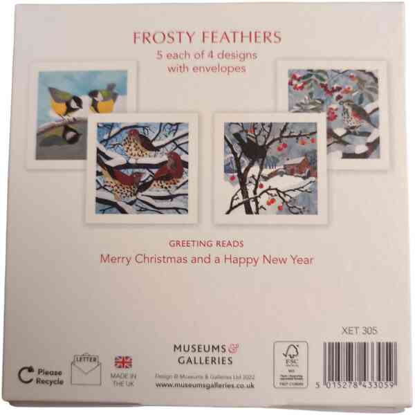 Frosty Feather by Kate Findlay Box of 20 Christmas Cards - Lexis Papper