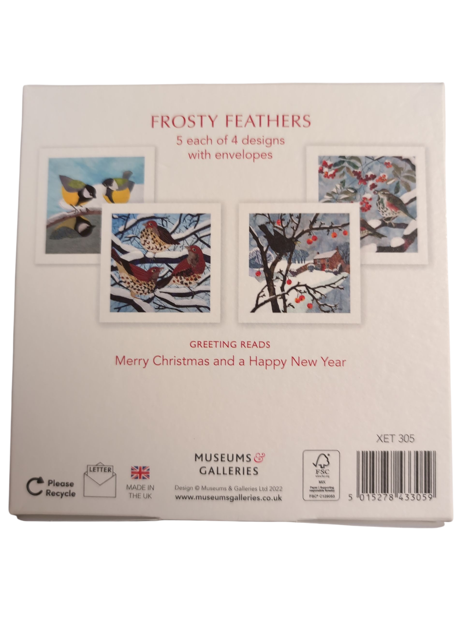 Frosty Feather by Kate Findlay Box of 20 Christmas Cards - Lexis Papper